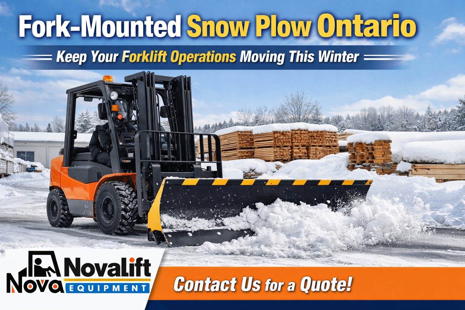 Fork-Mounted Snow Plow Ontario | Forklift Snow Removal Attachments